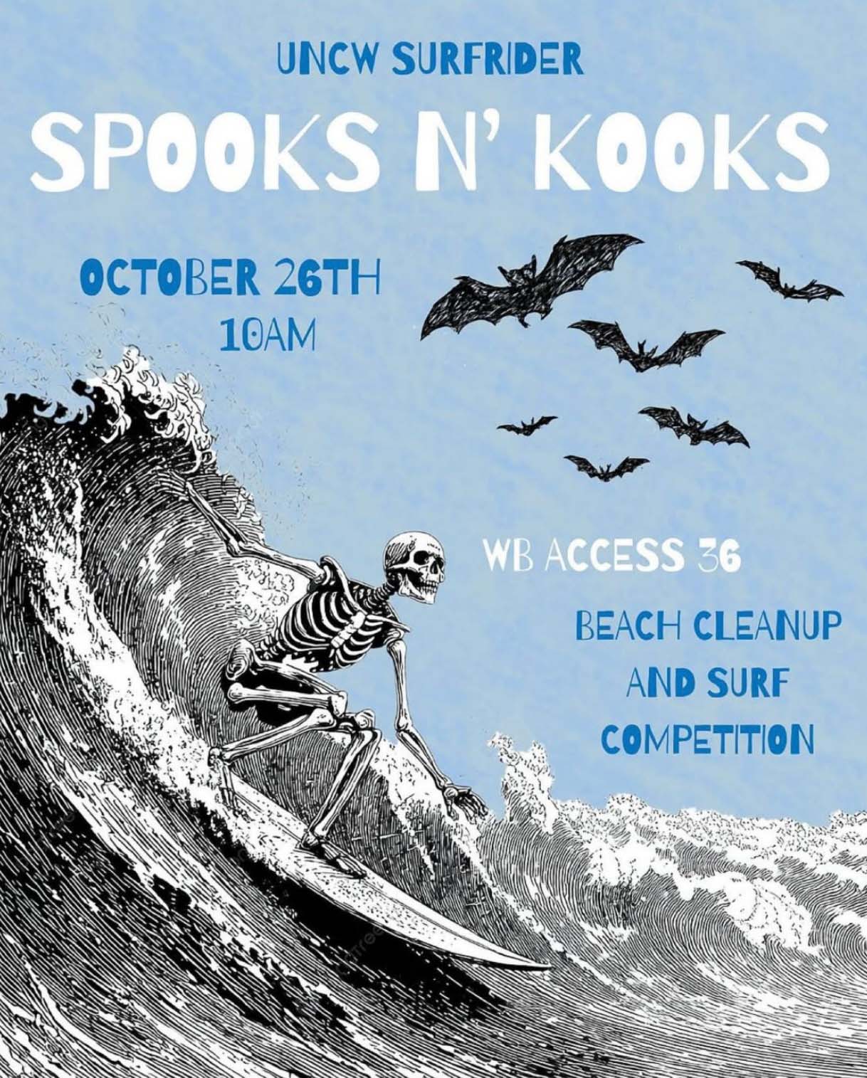 Spooks ‘N Kooks- Beach Clean Up and Surf Competition - WBLiveSurf